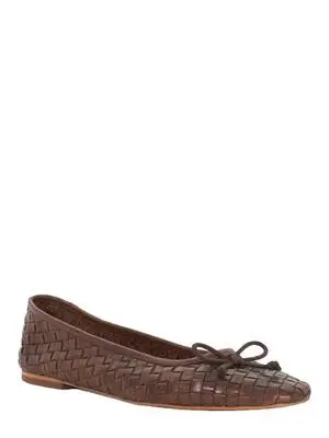 Dune London Heat Leather Ballet Flat - Brown