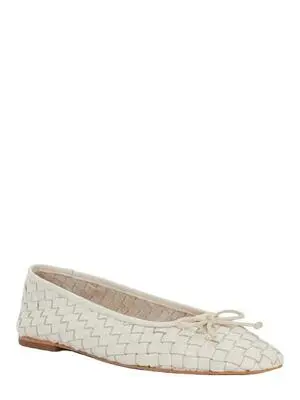 Dune London Heat Leather Ballet Flat - Ecru