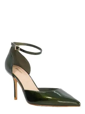 Dune London Calmness Pointed Toe Ankle Strap Pumps - Green