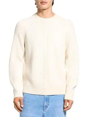Theory Wool & Cashmere Crewneck Sweater - Winter Ivory