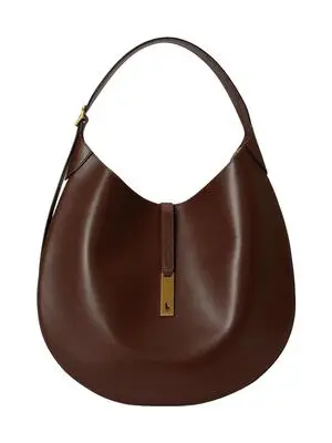 Polo Ralph Lauren Large Polo Id Leather Shoulder Bag - Acorn
