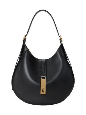 Polo Ralph Lauren Polo Id Leather Shoulder Bag - Black