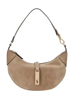 Polo Ralph Lauren Polo Id Suede Shoulder Bag - Clay