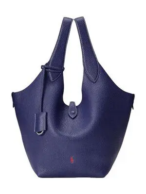 Ralph Lauren Pebbled Leather Tote - Ink