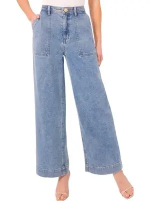 CECE DUPRAZ Wide Leg Jeans Indigo Wash