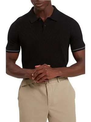 Ted Baker London Chapal Cotton & Wool Polo - Black
