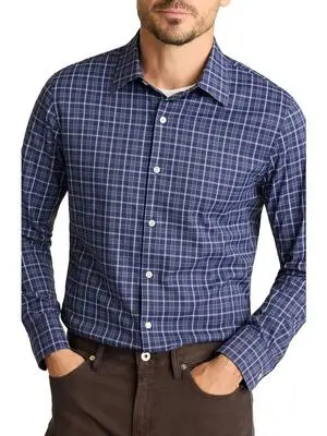 Bonobos Tech Slim Fit Navy Plaid Performance Button-down Shirt - Rothwell Plaid