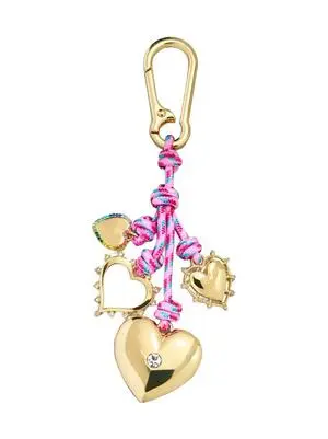 Baublebar Cluster Heart Cord Key Ring Bag Charm - Pink Multi