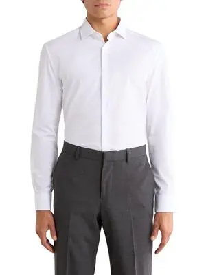 Opposuits Knight Modern Tailored Fit Wrinkle Resistant Button-up Shirt - White
