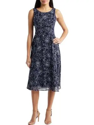 CONNECTED APPAREL Yoryu Sleeveless Midi Dress - Navy
