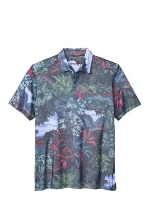 Tommy Bahama Geneva Jungle Floral Performance Cotton Blend Piqué Polo - Coastline