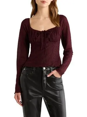 ALL IN FAVOR Lace Top Wine