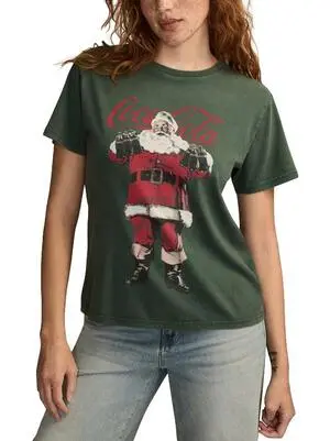 Lucky Brand Coca-cola® Classic Santa Graphic T-shirt - Hunter Green