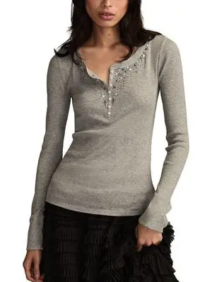 LUCKY BRAND Beaded Henley