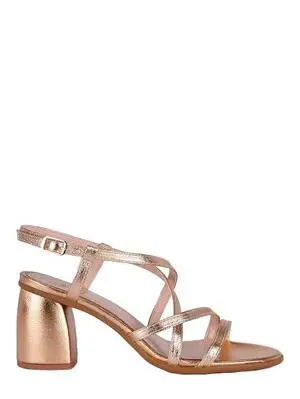 MENINA STEP Cloe Leather Heeled Sandal Champagne