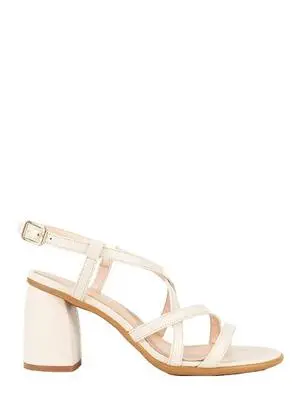 MENINA STEP Cloe Leather Heeled Sandal Ivory