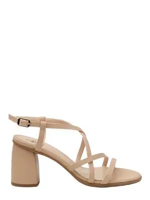 MENINA STEP Cloe Leather Heeled Sandal Nude