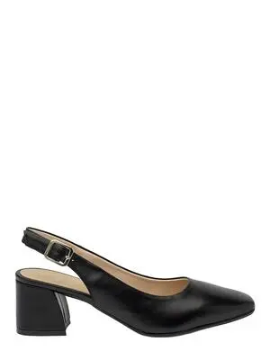 MENINA STEP Pia Leather Slingback Pump Black