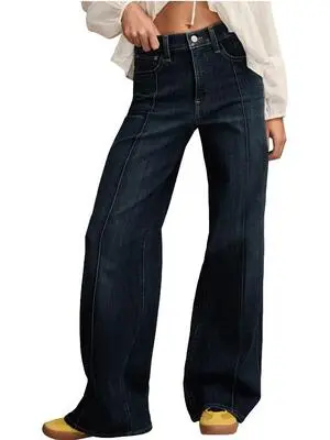 Lucky Brand Stevie High-waist Wide-leg Jeans - Lowkey Wash