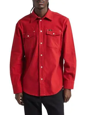 PHIPPS Workshop Plaid Flannel Button-up Shirt Red Moleskin