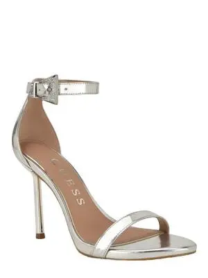 Guess Ankle Strap Stiletto Sandals - Silver