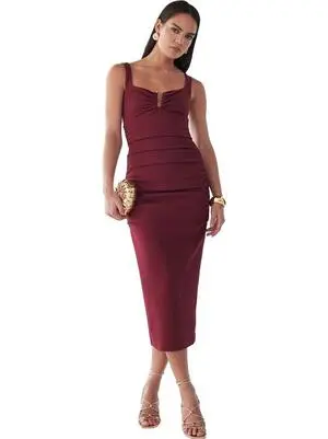 BWLDR Brookes Midi Dress - Burgundy