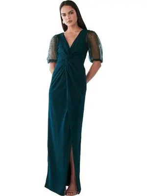 BWLDR Chiara Fit-and-flare Maxi Dress - Teal