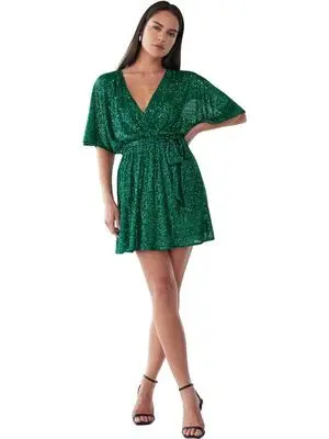 BWLDR Danae Mini Dress - Emerald Sequin