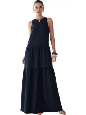 BWLDR Rain Maxi Dress - Navy Blue