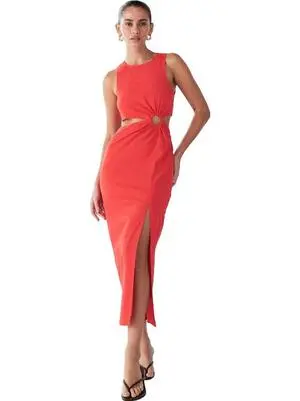 BWLDR Marigot Midi Dress - Coral