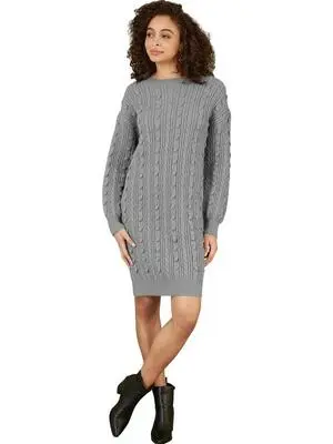 YUMI Cable Knit Tunic Dress