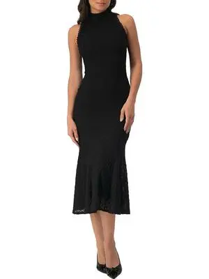 IVONNE Knitted Midi Dress - Black