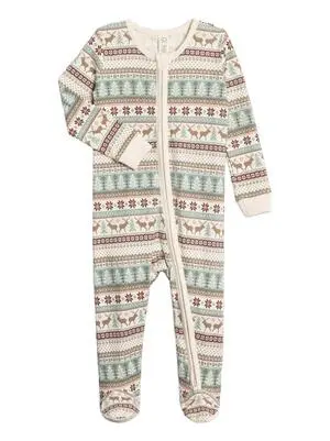 COLORED ORGANICS Holiday Peyton Zipper Sleeper - Fairisle