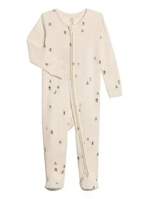 COLORED ORGANICS Holiday Peyton Zipper Sleeper - Ski Trails