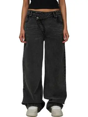 GOOD FOR NOTHING Baggy Vintage Wash Denim Jeans - Black