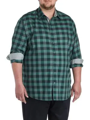 SYNRGY BY DXL Big & Tall Plaid Sport Shirt - Green
