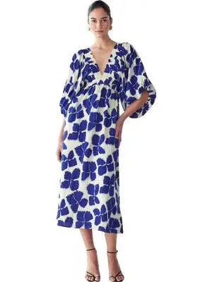 ST MRLO Vera Midi Dress - Blue Wildflower