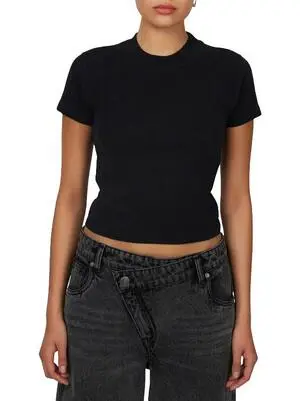 GOOD FOR NOTHING Emblem Slub Baby T-shirt - Black