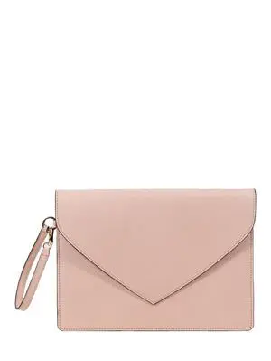 MODHER Envelope Clutch In Calfskin And Suede Leather - Rose