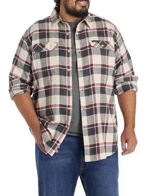 Columbia Big & Tall Flare Stretch Flannel Sport Shirt - Dark Stone