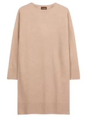 Gobi Cashmere Cashmere Knit C-neck Dress - Beige