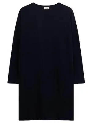Gobi Cashmere Cashmere Knit C-neck Dress - Navy Blazer