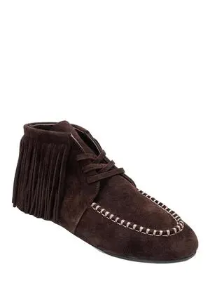 FOREVER & ALWAYS SHOES Raux Leather Ankle Boot - Brown Suede Leather