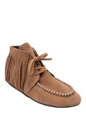 FOREVER & ALWAYS SHOES Raux Leather Ankle Boot Cognac Suede Leather