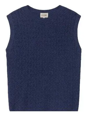 Gobi Cashmere Ajour Knit Cashmere Vest - Crown Blue