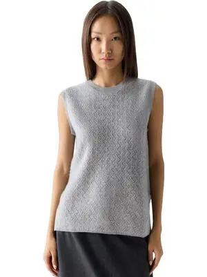 Gobi Cashmere Ajour Knit Cashmere Vest - High Rise