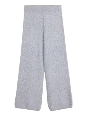 Gobi Cashmere Wide-leg Ajour Knit Cashmere Trousers - High Rise