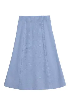 Gobi Cashmere A-line Cashmere Knitted Skirt - Dusty Blue