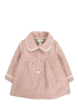 WIDGEON Faux Wool Tweed Coat With Scallop Trim - Crystal Pink