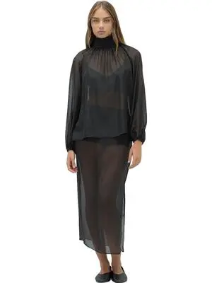 Naked Cashmere Amara Silk Organza Blouse - Black